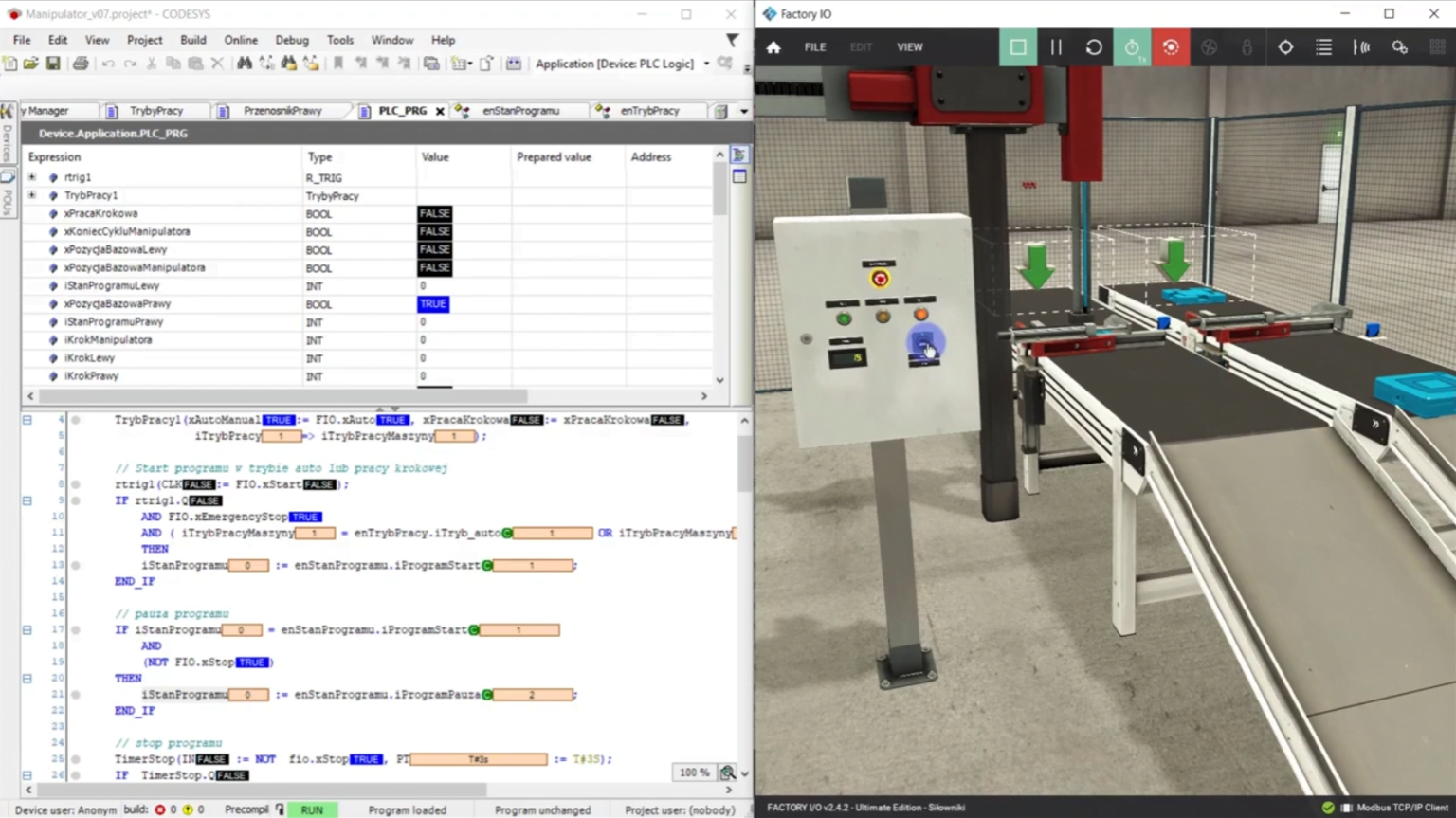 PLC programming in ST language - Codesys