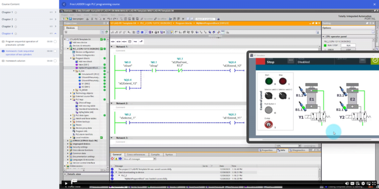 PLC course - Siemens S7-1200, Codesys LAD FBD programming
