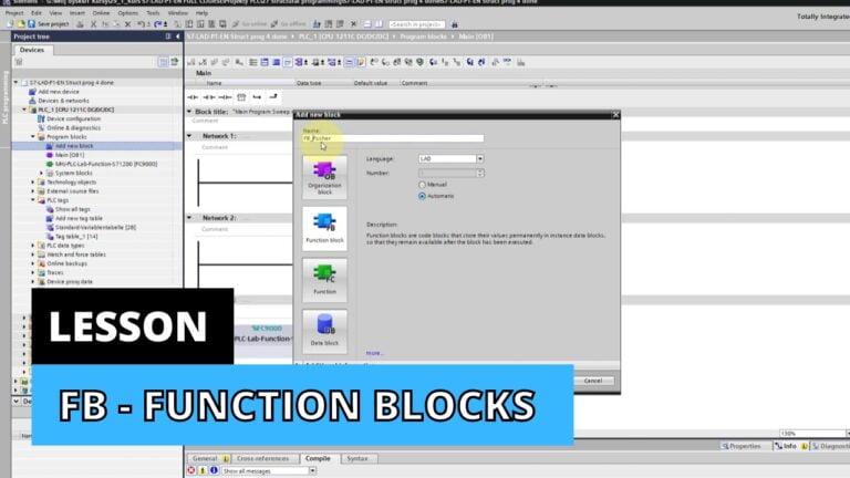 PLC training - Programming Siemens PLC LAD FBD