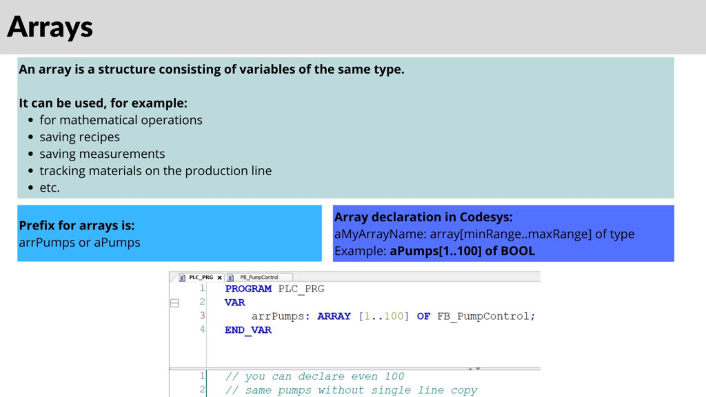 CODESYS: Practical Use of Arrays and Structures