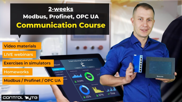 Modbus, Profinet, OPC UA Communication Course - ControlByte