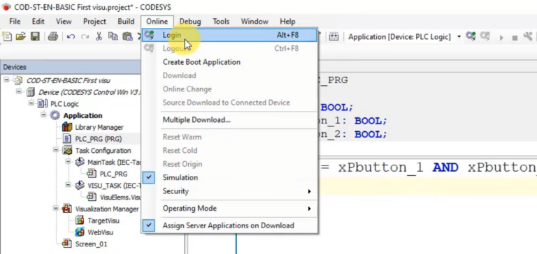 How to Create a Codesys Visualization in an Application?