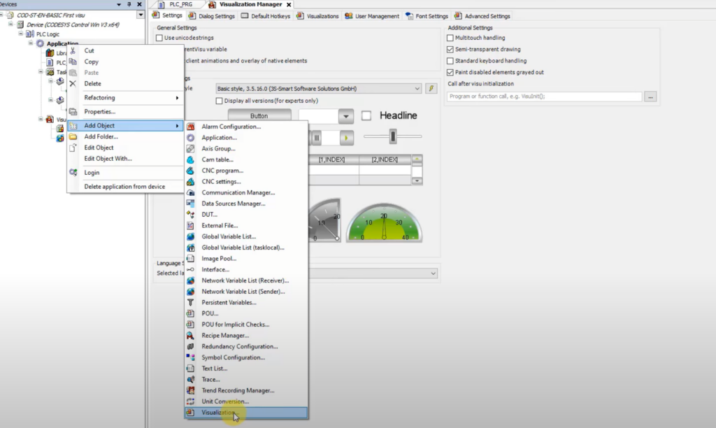 How to Create a Codesys Visualization in an Application?