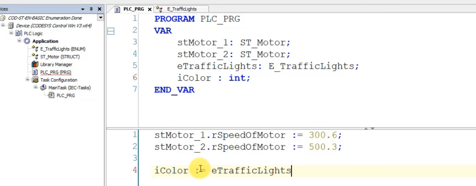 Codesys: Enumerations and Local vs. Global Variables