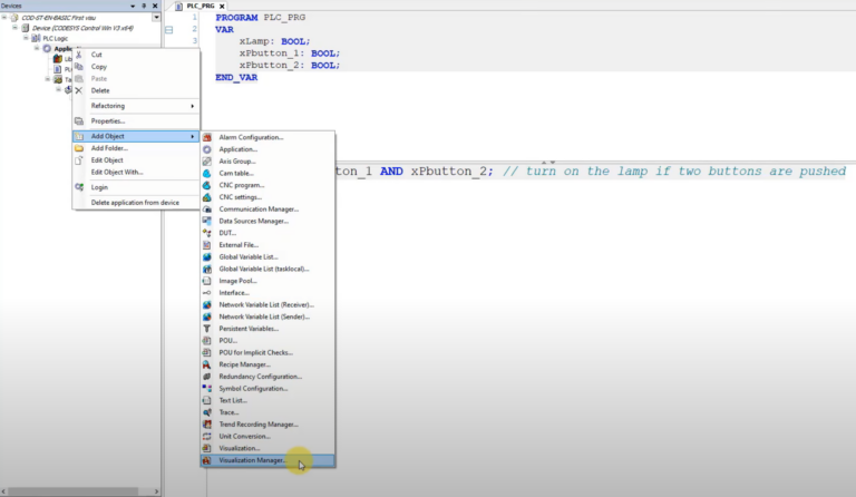How to Create a Codesys Visualization in an Application?